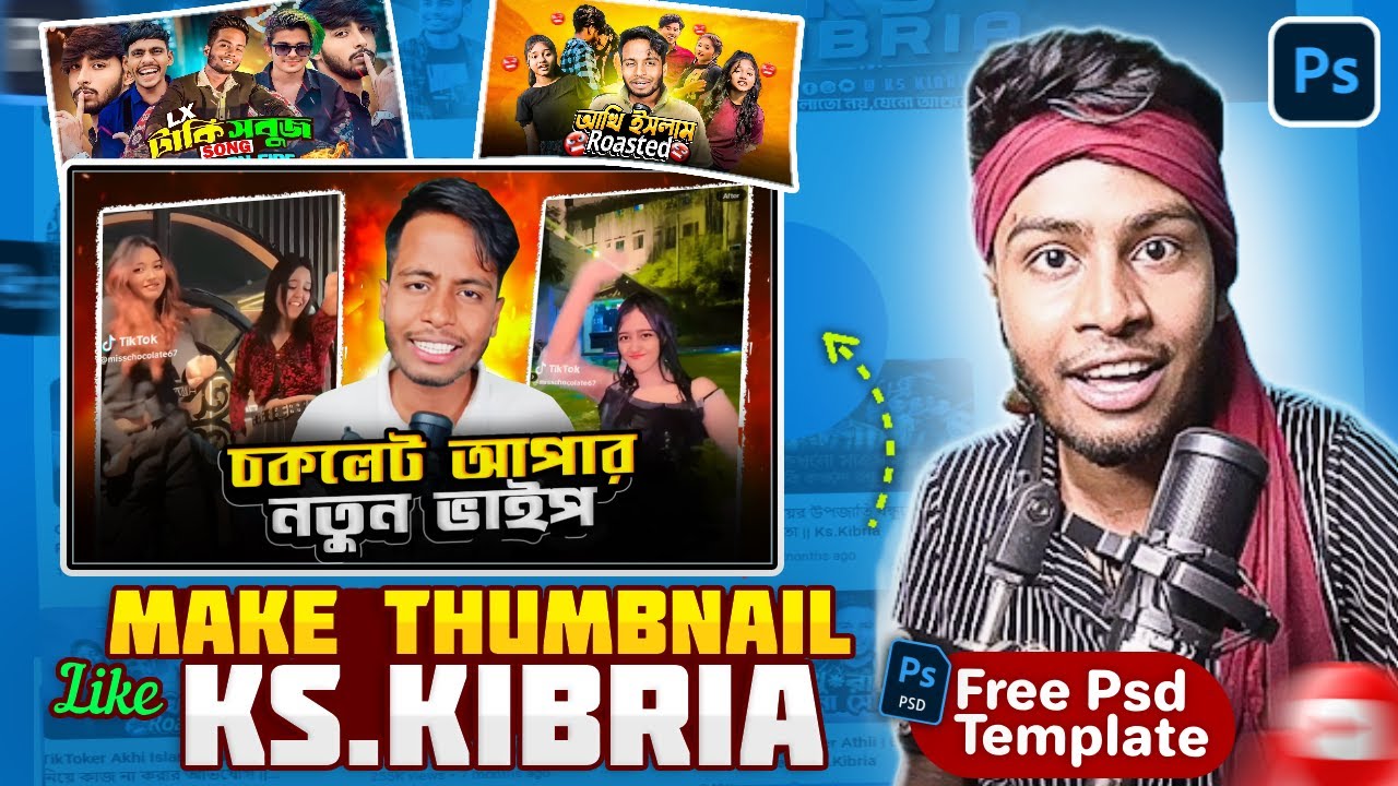 How To Make Thumbnail Design Like @kskibria | Roasting Thumbnail Design ...