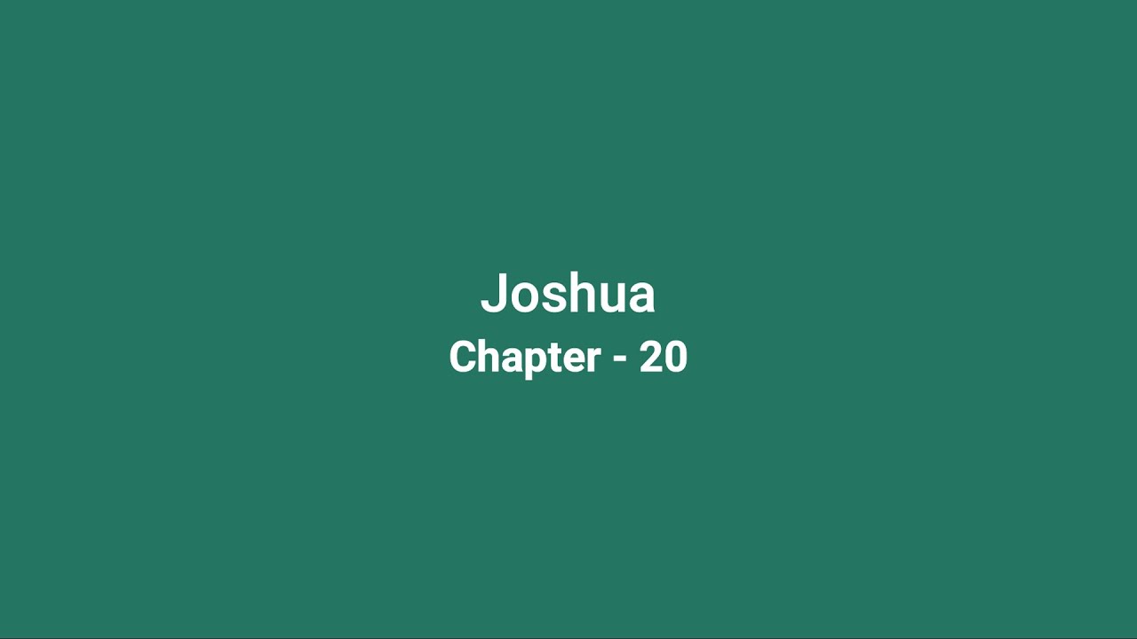 Joshua Chapter 20 - YouTube