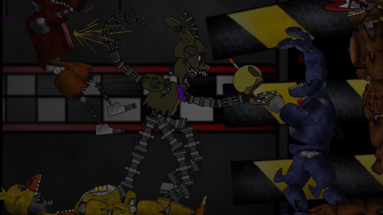 (fnaf dc2) sinner springtrap vs withered freezeframe - YouTube