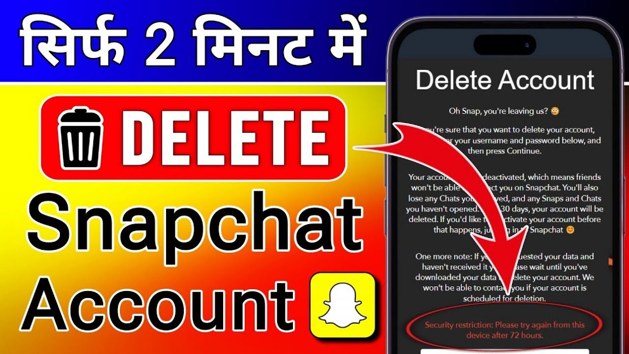 Fix Snapchat Account Permanently Delete 72 Hours Problem |Snap Account ...