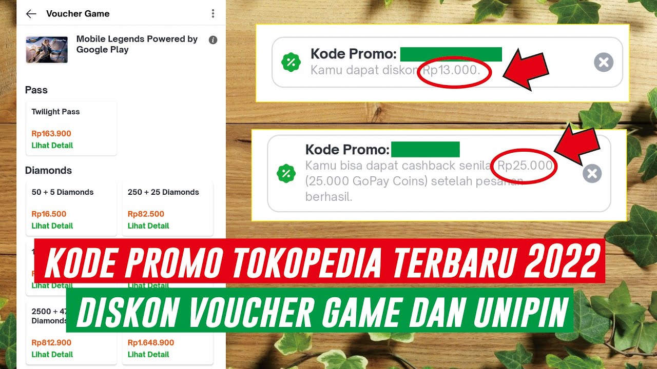 KODE PROMO TOKOPEDIA TERBARU 2022 DISKON VOUCHER GAME (MOBILE LEGEND ...