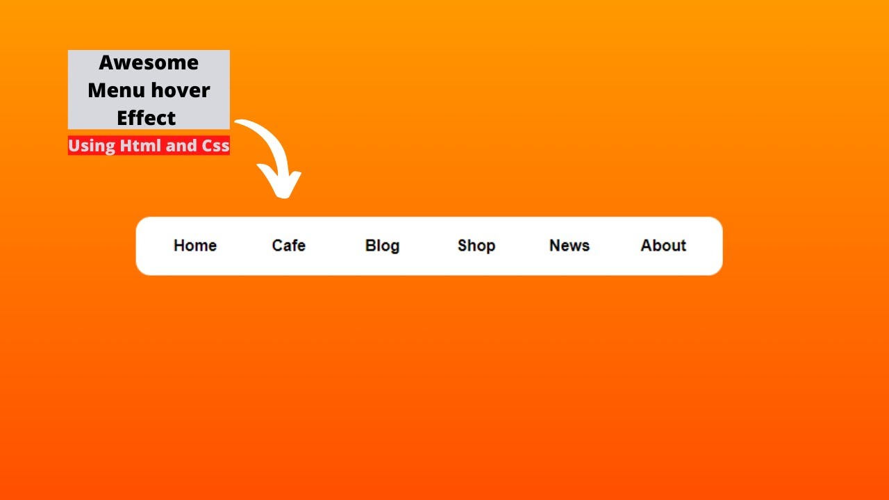Menu Hover Effect Using Html And Css 2020 Navigation Hover Effect 2811