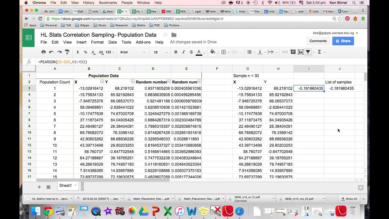Generating Samples From A Population To Analyse Pearson s Correlation Generating Samples From A Population To Analyse Pearson s Correlation