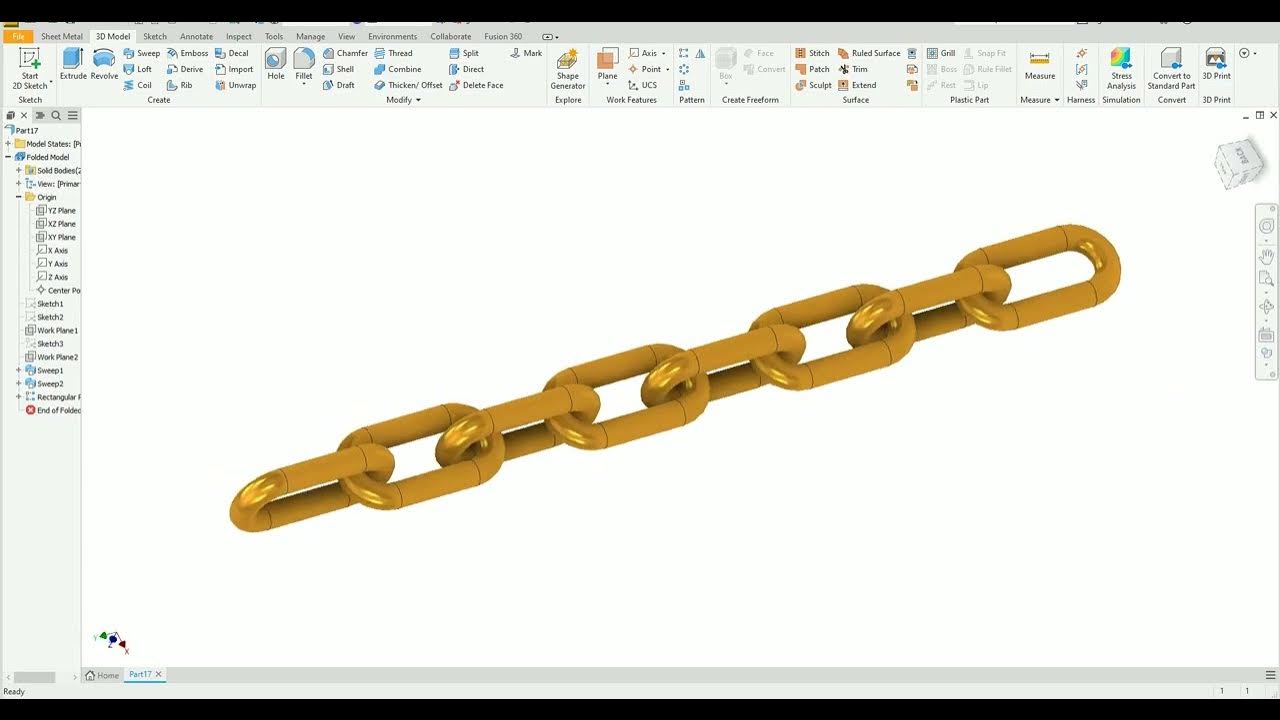 Autodesk Inventor 2023 Design A Simple Chain - YouTube