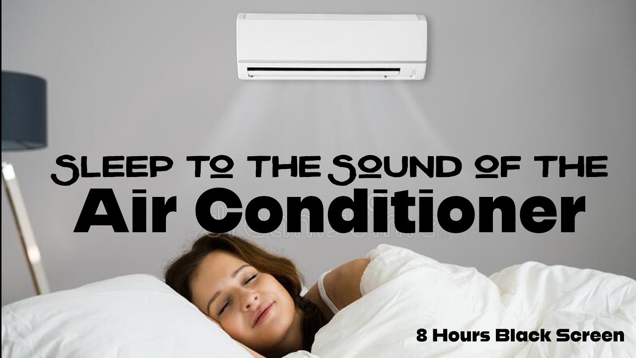 8 Hours Black Screen of an AC Air Conditioner- White Noise, Insomnia ...