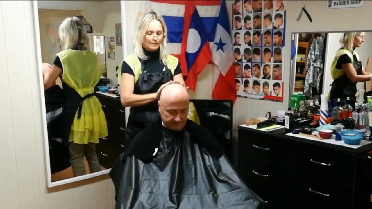Shaved Bald At The Sexy Barberette😍💈 Youtube