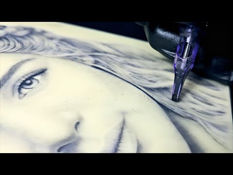 Realistic Portrait Tattoo Tutorial | Masterclass ( Part 1 Stencil & hair )
