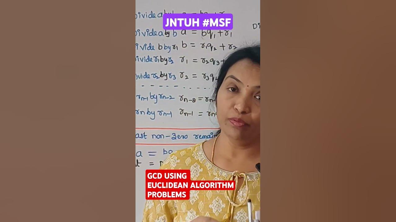 Finding Gcd Using Euclidean Algorithm Jntuhmsf Msfr23 Youtube
