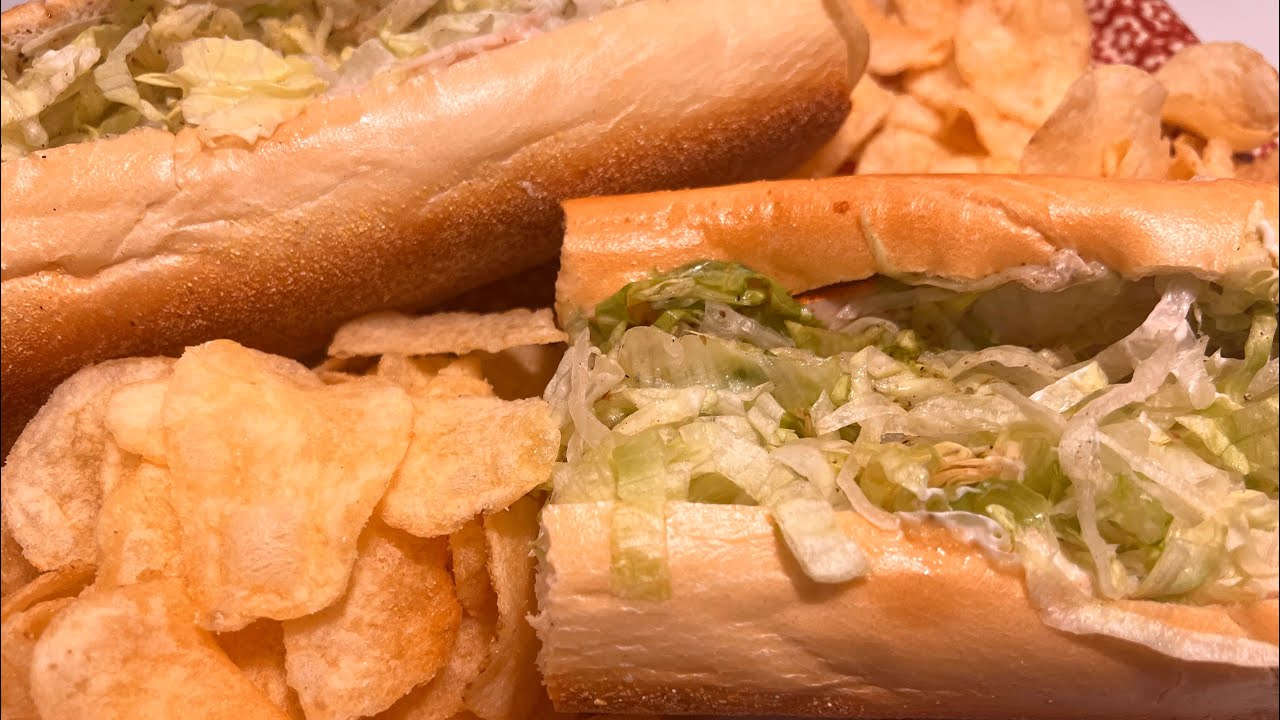 [ASMR] Turkey Hoagie & Kettle Chips Eating Show | Crunching, Drinking ...