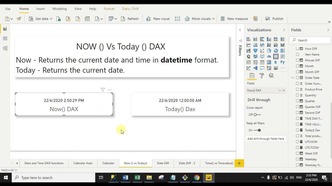 Tutorial -22 Types of Date and Time Dax functions in Power BI Desktop ...