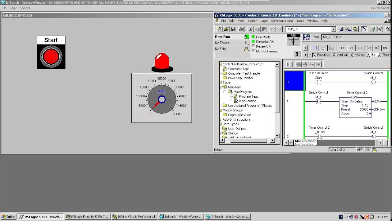 Emulate RSLogix 5000 - HMI Intouch 10.1 - YouTube
