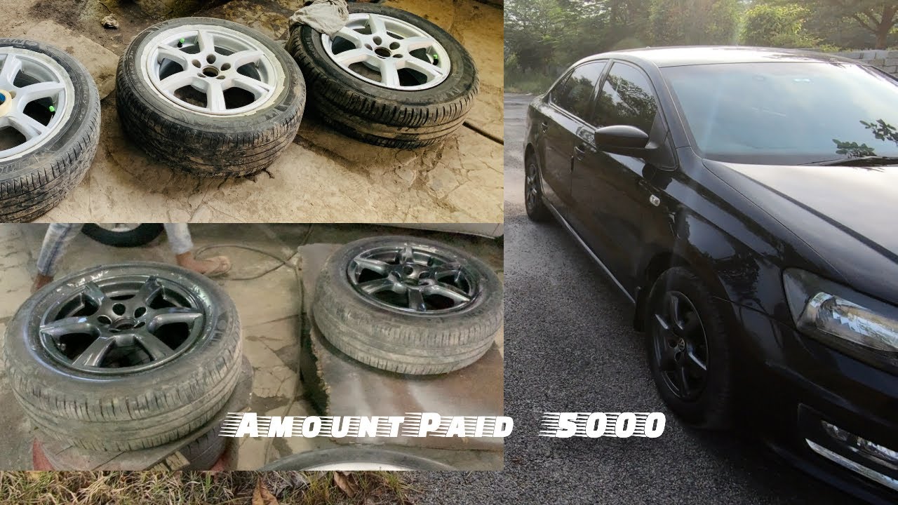 VW Vento Alloy Wheels Painting | Gunmetal Grey Color - YouTube