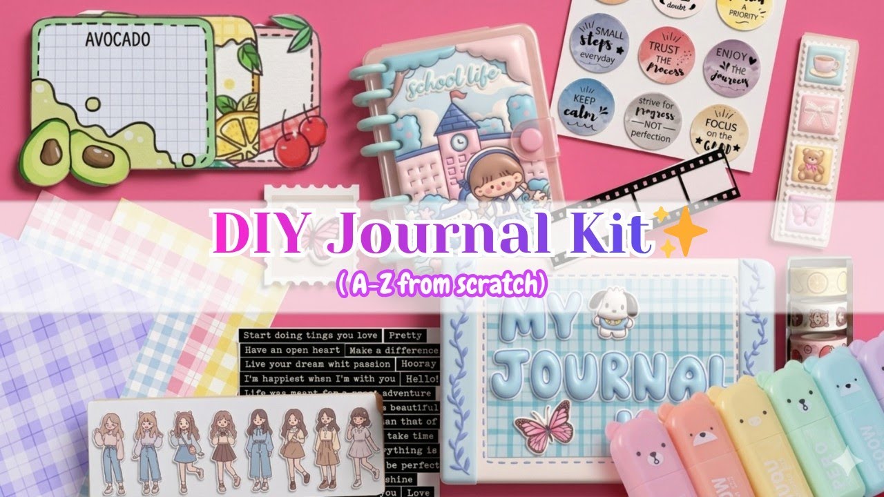 DIY Journal Kit | Aesthetic Journal🩷kit making from scratch😱 at home ...