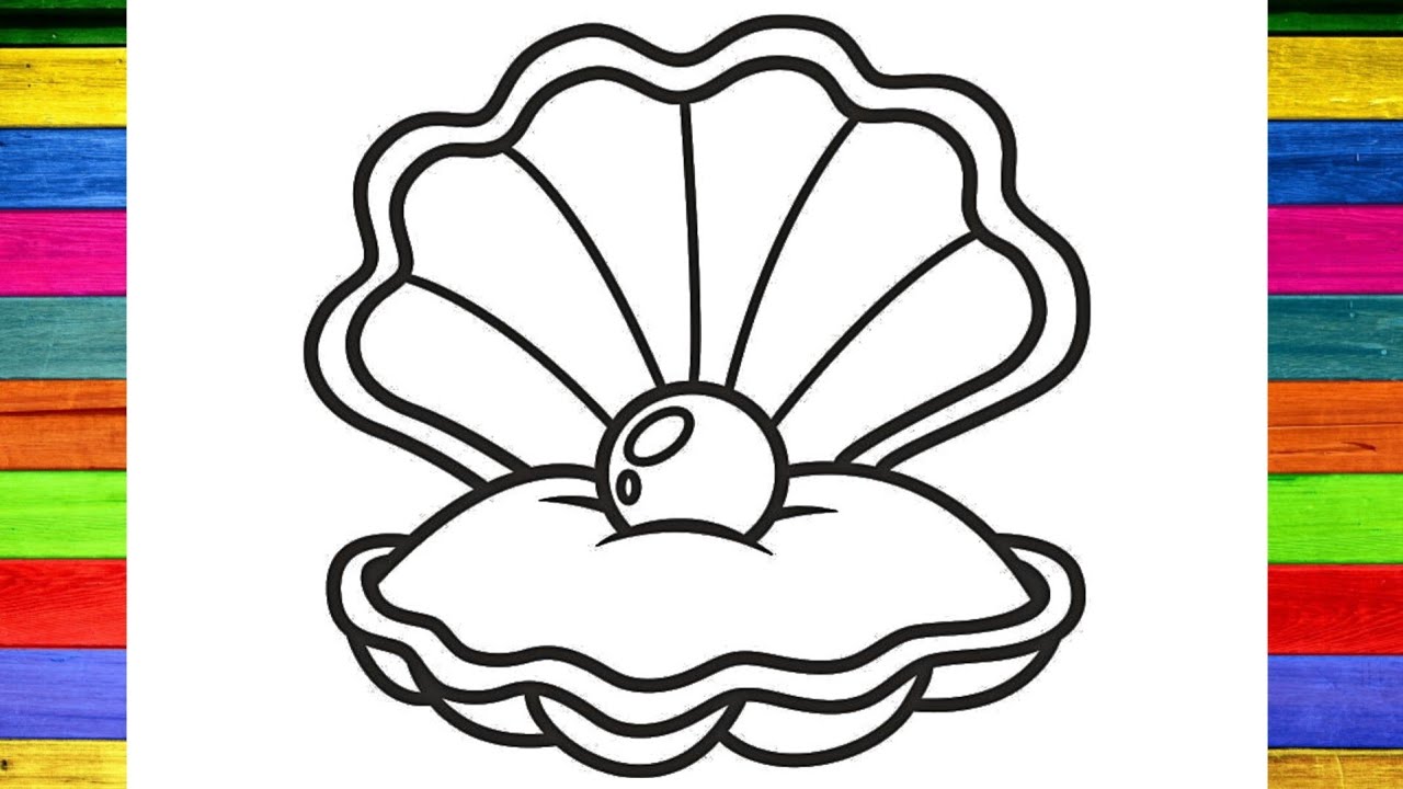 Sea shell drawing and coloring easily || drawing for kids || step by ...