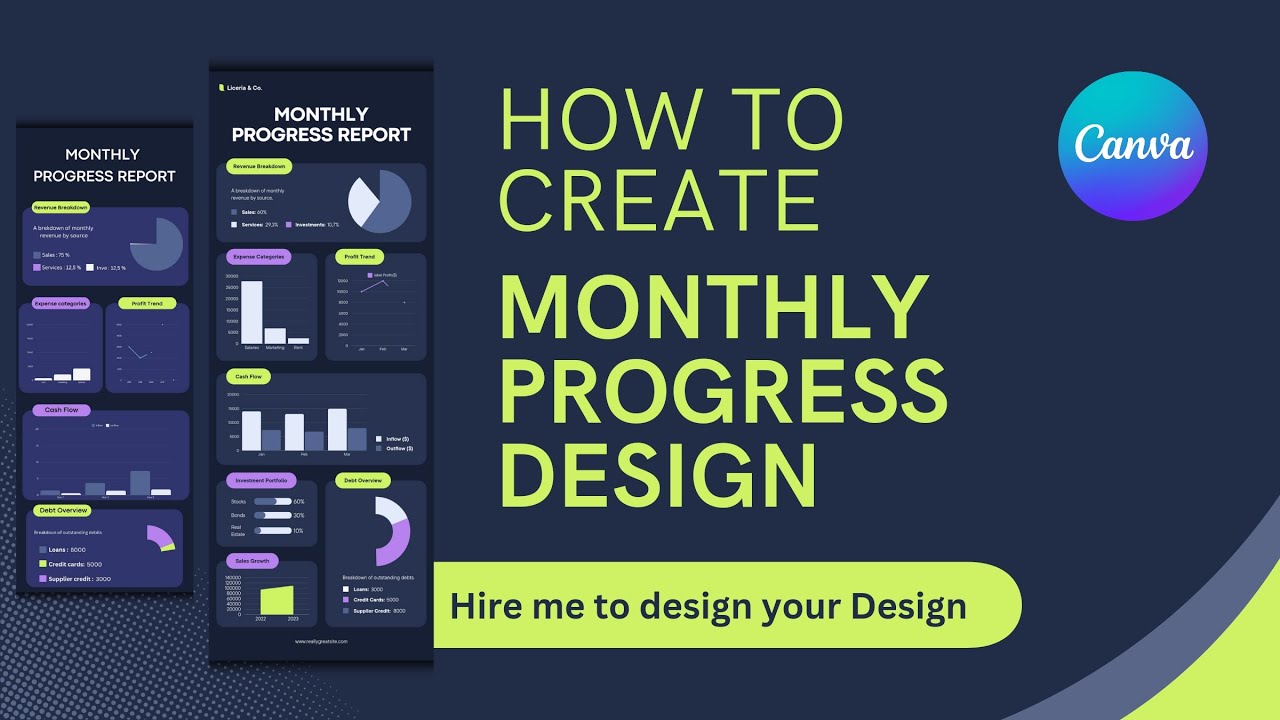 how to create monthly progress report in Canva Canva Tutorials - YouTube