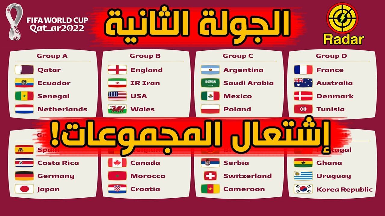 إشتعال ترتيب مجموعات كأس العالم 2022 قبل مباريات الجولة الثانية Youtube