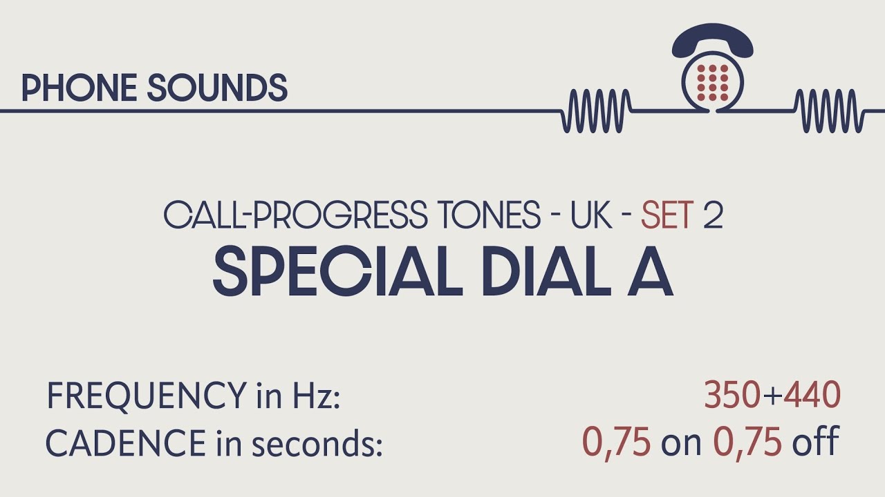 Special dial tone A (UK). Call-progress tones. Phone sounds. Sound ...