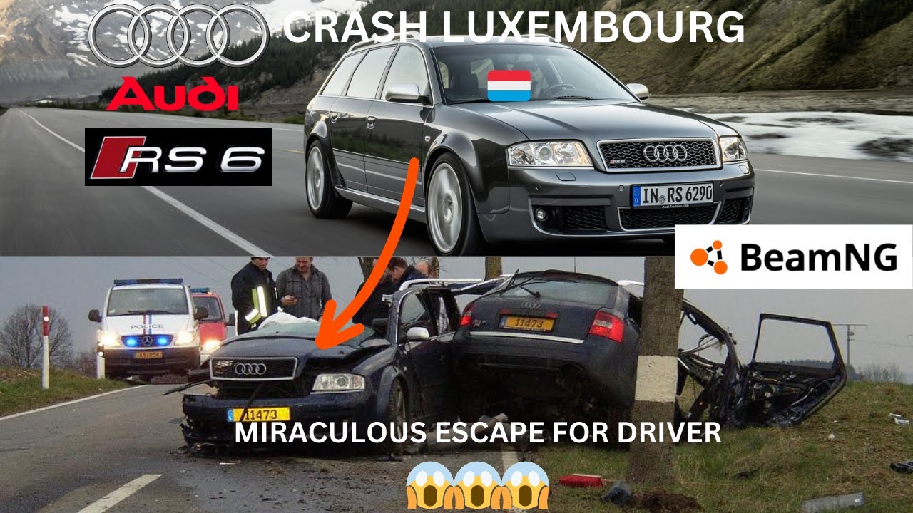 AUDI RS6 CRASH LUXEMBOURG | RECREATION | BeamNG.Drive #beamng - YouTube