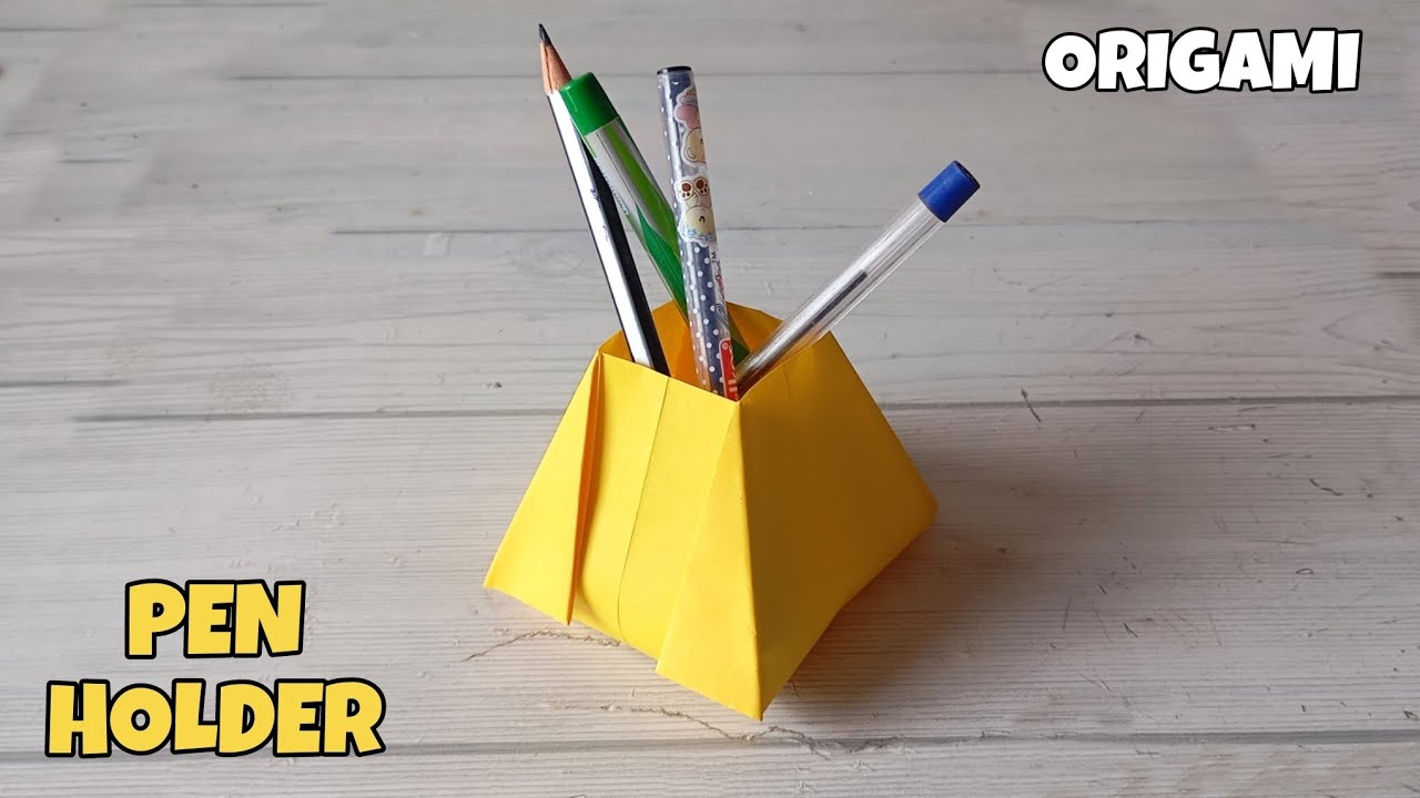 DIY PEN HOLDER ORIGAMI| HOW TO MAKE A PAPER PEN HOLDER USE FULL ...