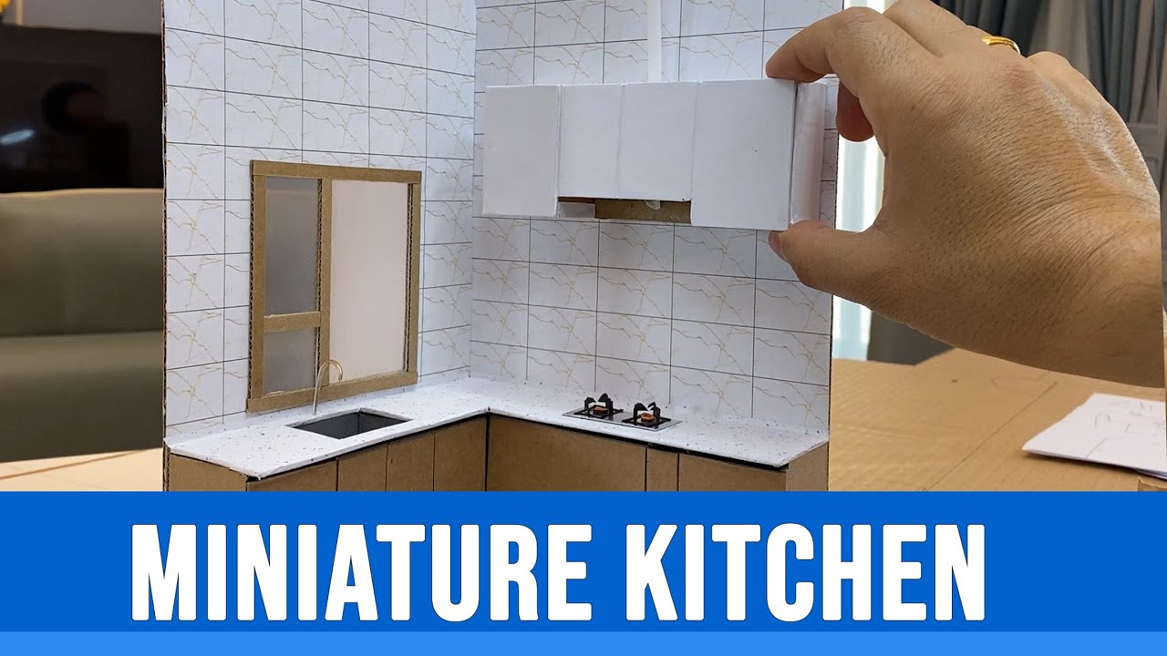 How to make Miniature Cardboard Kitchen of Modern Apartment - YouTube