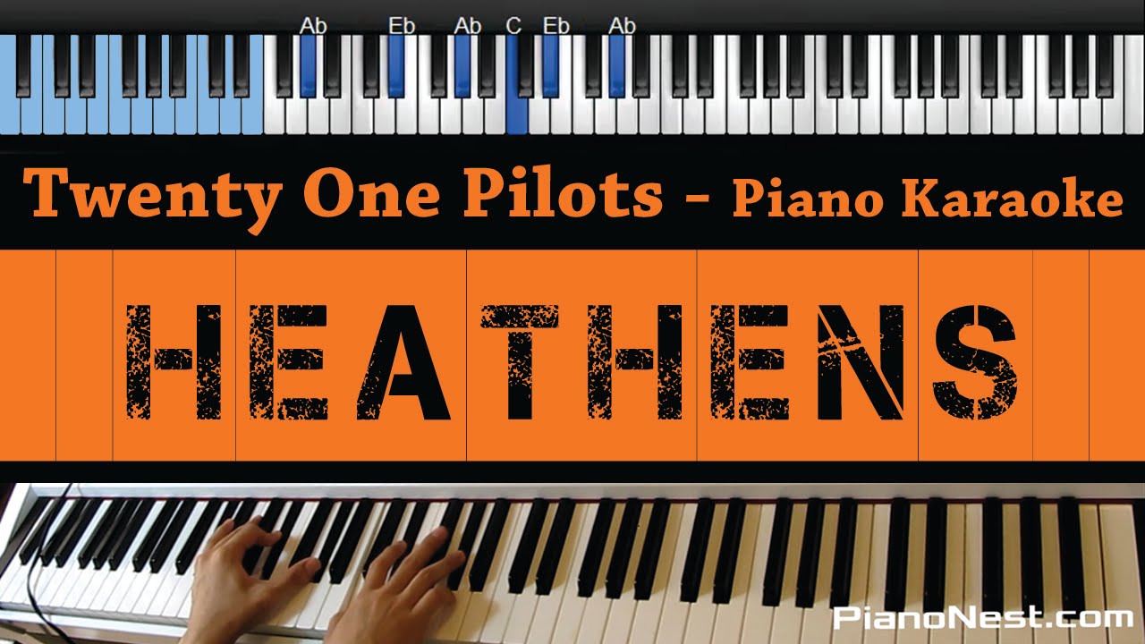 Twenty One Pilots - Heathens - LOWER Key (Piano Karaoke / Sing Along ...