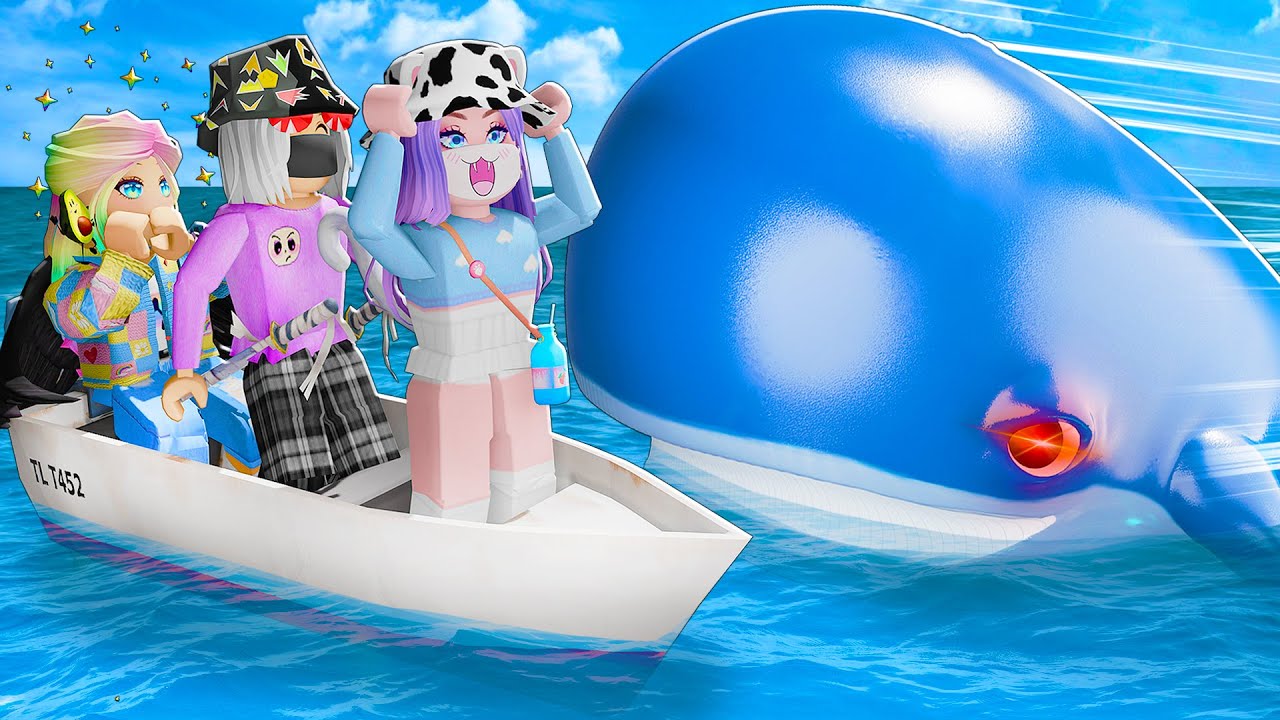 ВЫЖИВАНИЕ! СПАСТИСЬ ОТ ОГРОМНОГО КИТА НА ЛОДКЕ! Roblox Whale Survival ...