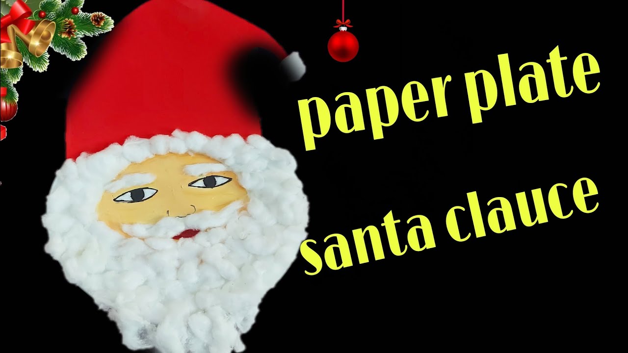 Easy handmade santa clauce mask on paper plate/DIY/paper mask/Christmas ...