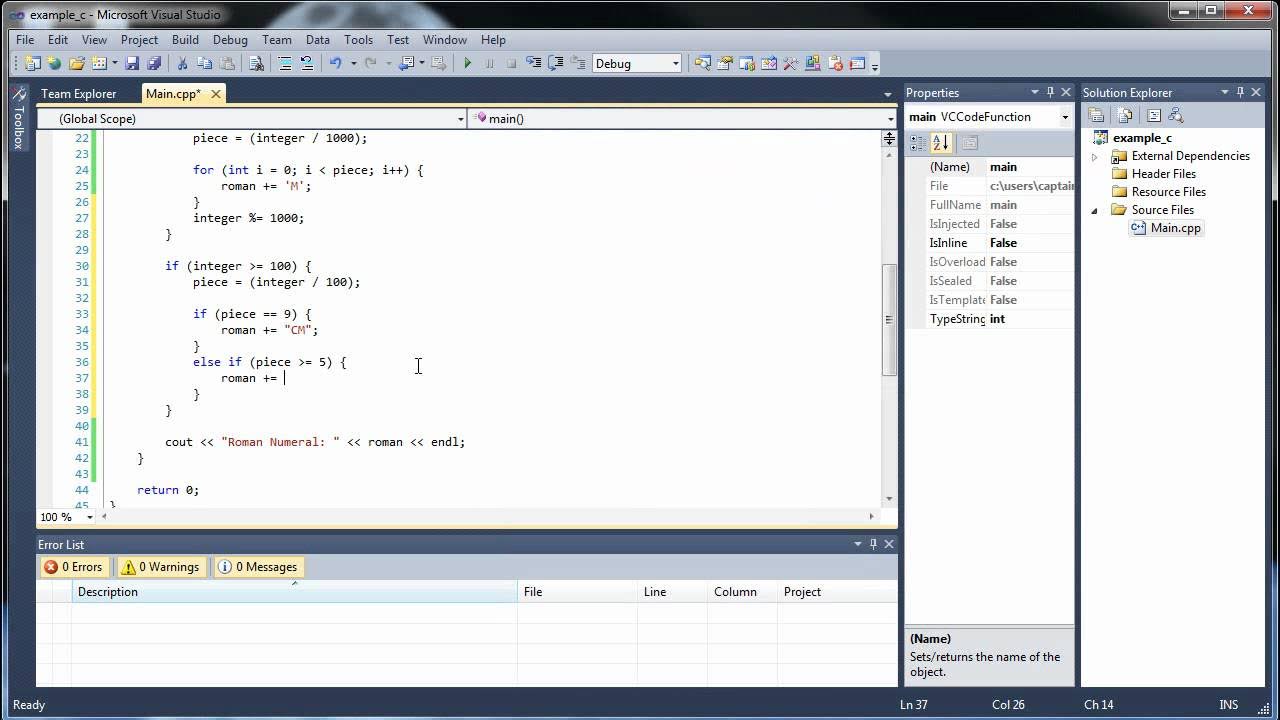 C++ Project 2 - Convert Integers to Roman Numerals - YouTube