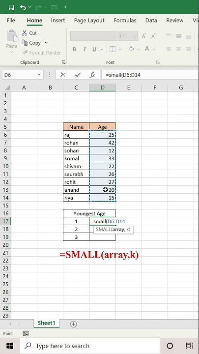How To Find Top 3 Smallest Values in Data In Excel | Excel Tips & Tricks | S Talk - YouTube