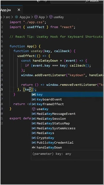 Re React Tip# UseKey Hook for Keyboard Shortcuts #TipForToday #WebDev #ResponsiveDesign #CSS ...