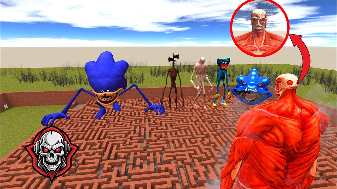 Giant Titan Vs SCP 096 Vs Shin Sonic Vs Huggy Wuggy Epic Battle in ...