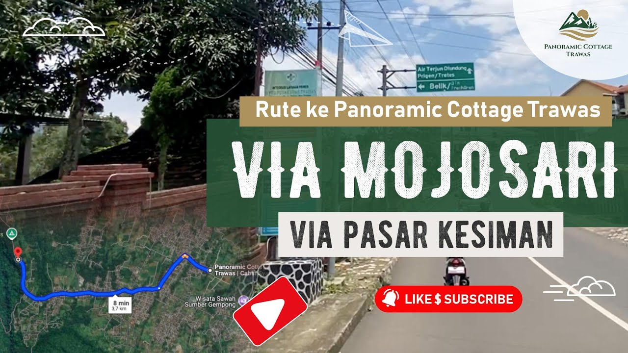 [VIA PASAR KESIMAN] Rute ke Panoramic Cottage Trawas dari arah Mojosari ...