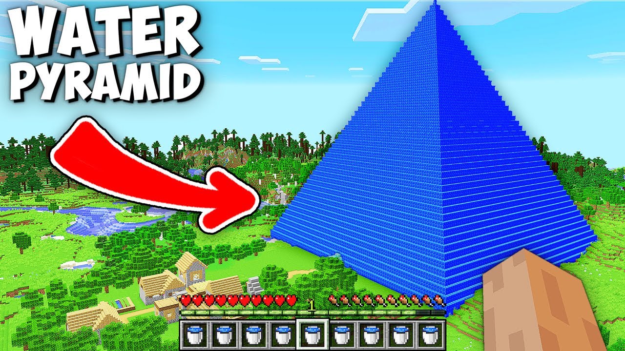 I found a BIGGEST WATER PYRAMID in Minecraft ! What's inside the GIANT ...