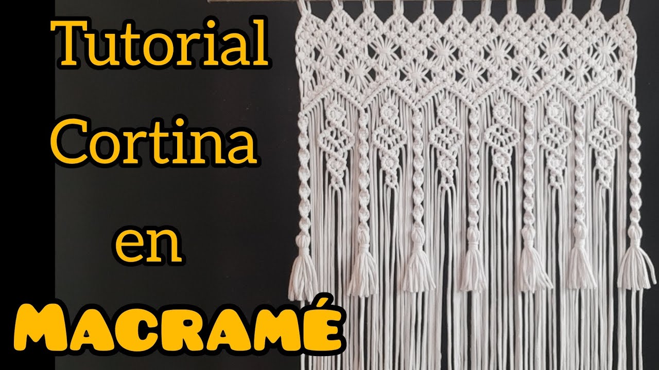 Tutorial Cortina en Macramé N°87. Macramé Curtain Tutorial. #macramé # ...