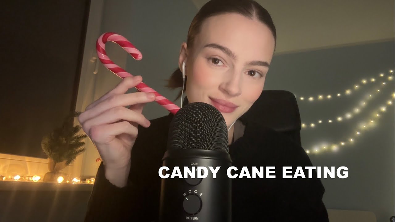 ASMR candy cane eating (sooo tingly) - YouTube