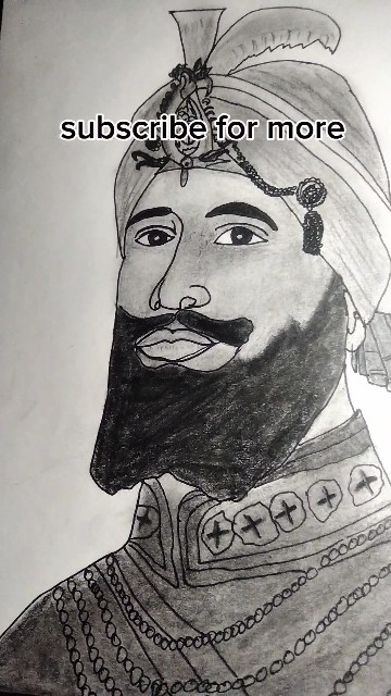 ⚔️ Guru Gobind Singh Ji ️ Realistic Drawing | Powerful Sikh Art 💫 # ...
