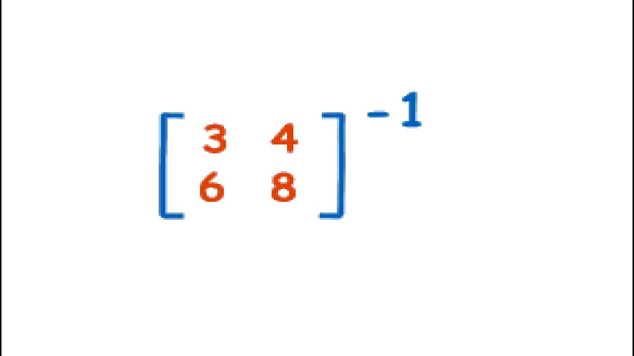 Linear Algebra - Inverse of 2 X 2 matrix شرح CH 1 - YouTube