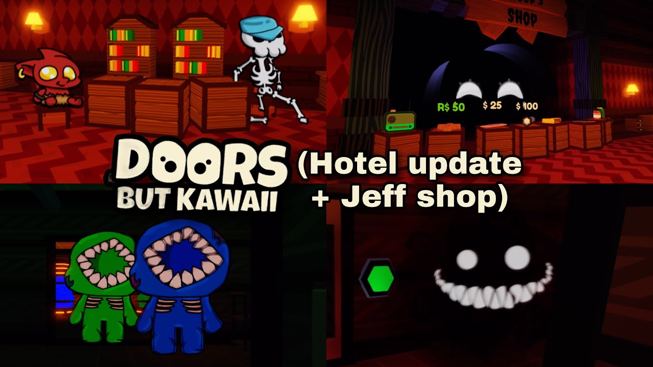 [Roblox] Doors but Kawaii (Hotel update + Jeff shop) Gameplay - YouTube