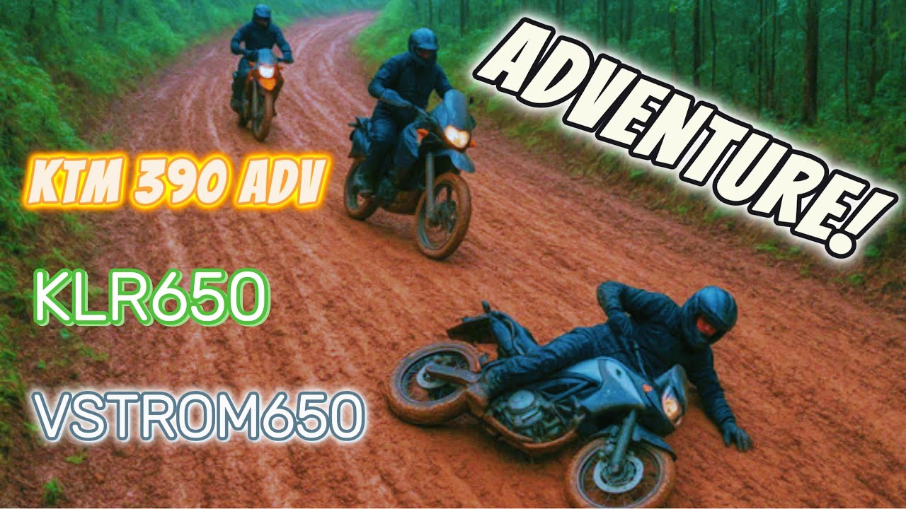 🏍️ ⭐️ KTM 390 ADVENTURE, KLR650 & VSTROM 650, ADVENTURE! CRASH MUCH ...