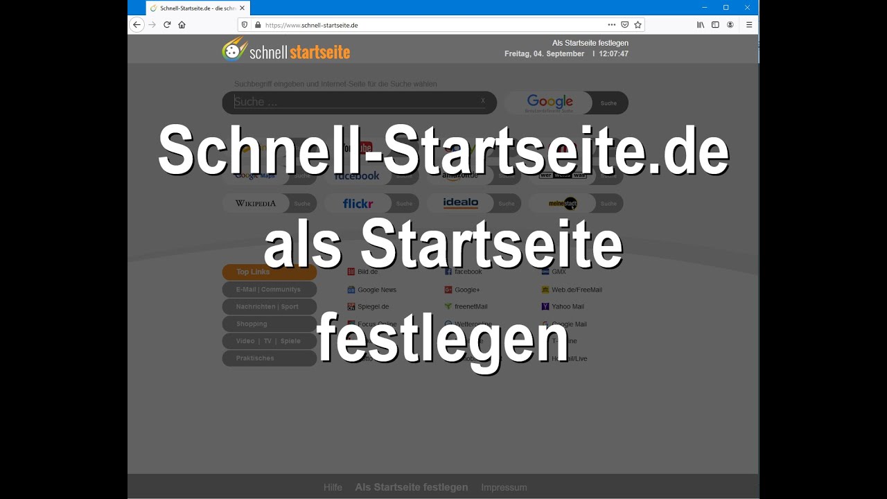 Schnell-Startseite.de im Firefox als Startseite festlegen - YouTube