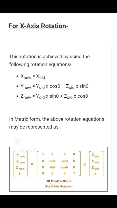 Rotation In 3d Computer Graphics Coding Basicc Computergraphics Shots Youtube