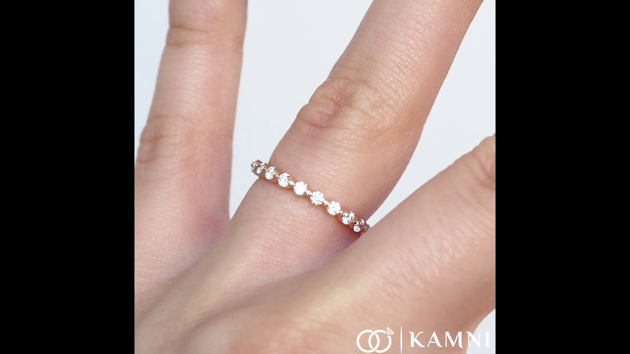 3 Pointer Single Prong Diamond Eternity Band in ROSE GOLD - YouTube
