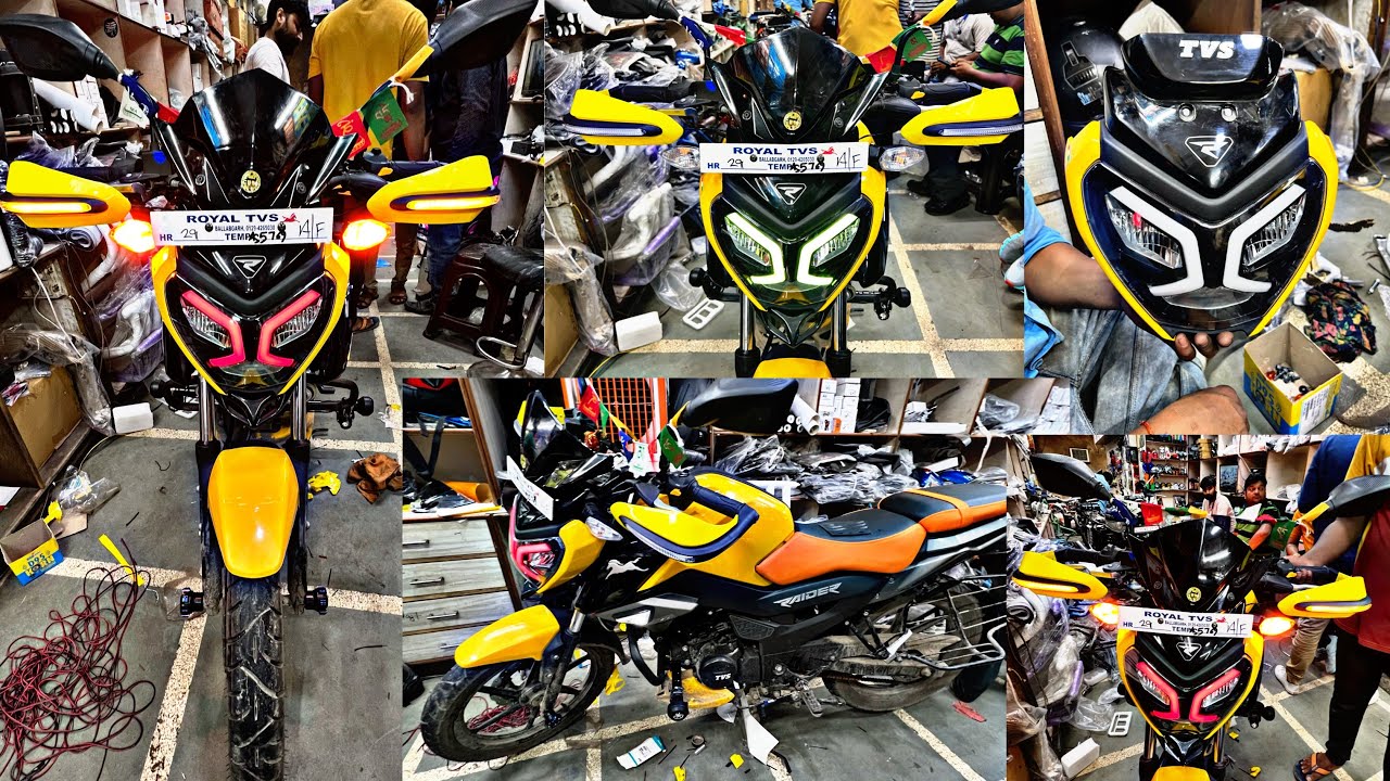 TVS raider 125cc modified || Yellow Rider full modified | skd bike ...