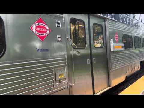 VRE V56 arrives and departs Lorton, VA leading P303 on 5/13/25 - YouTube