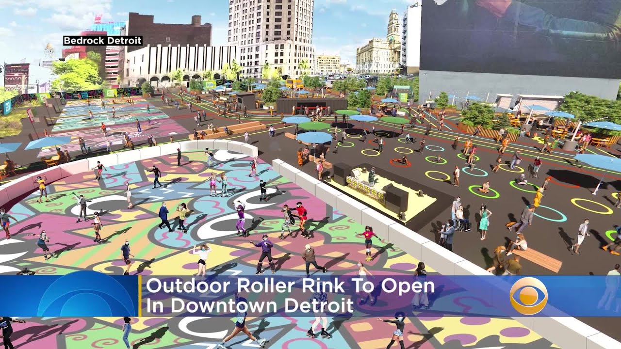 Outdoor Roller Rink To Open In Downtown Detroit - YouTube