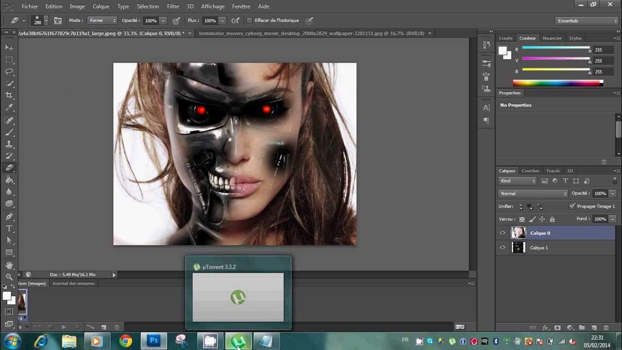Tuto photoshop terminator face - YouTube