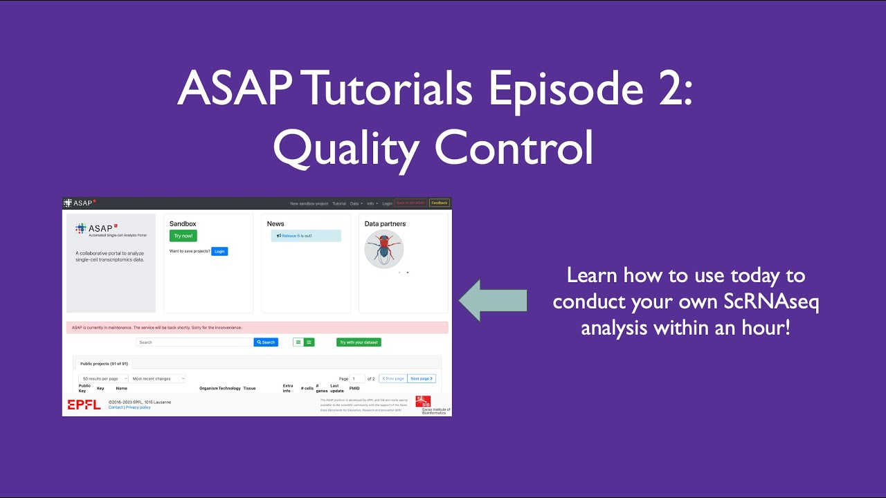 ASAP Tutorial Episode 2: Quality Control - YouTube
