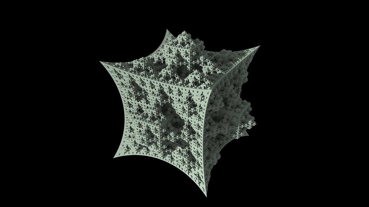 Hyperbolic transformation of Koch quadratic fractal - YouTube