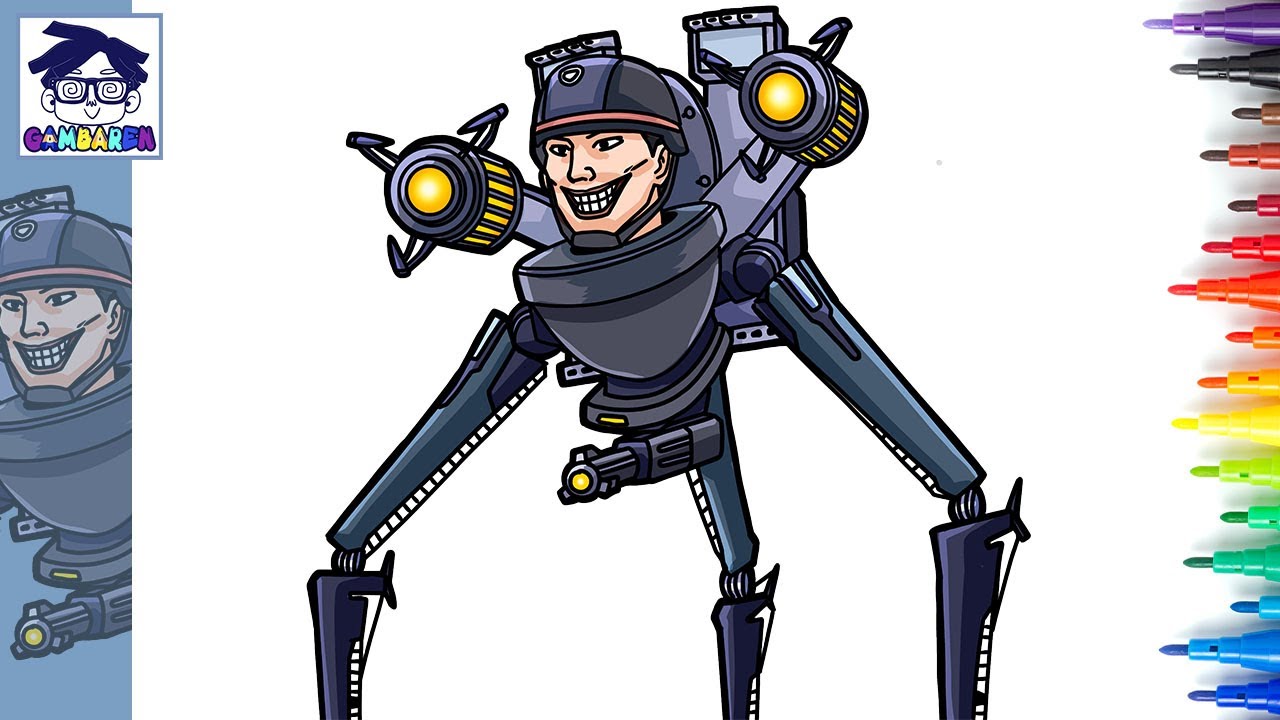 Cara Menggambar SKIBIDI OCTO LAUNCHER STRIDER | Skibidi Toilet episode ...