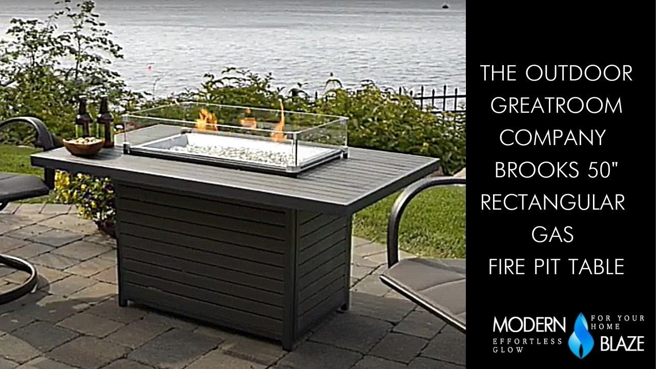 The Outdoor GreatRoom Company: Brooks 50" Rectangular Gas Fire Pit ...